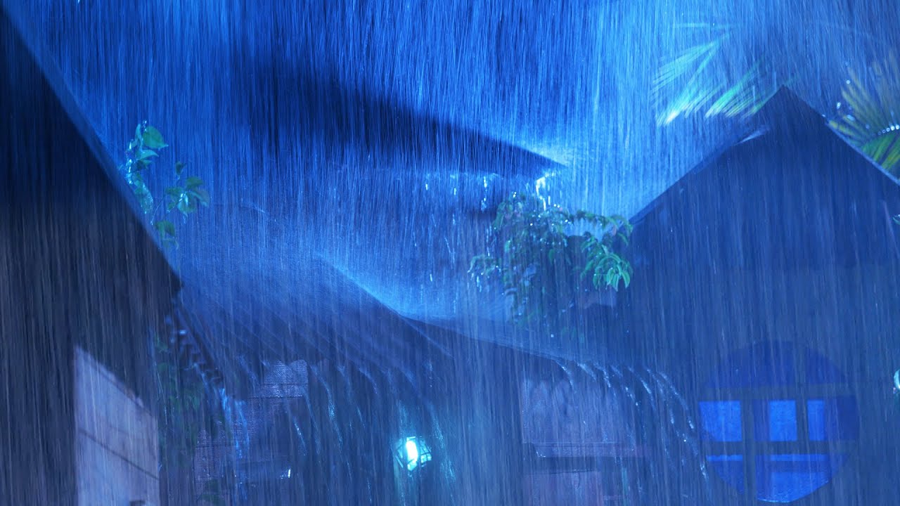 Fall Asleep Fast In 3 Minutes With Torrential Rain On Tin Roof
