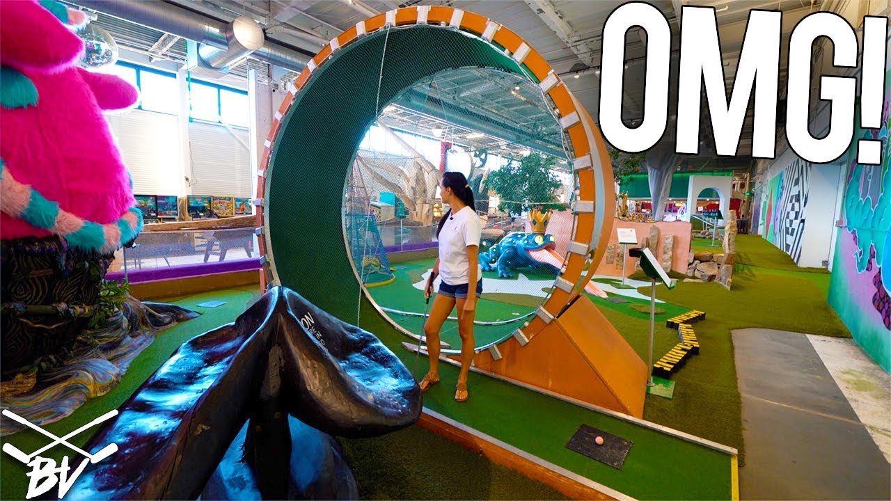 The Craziest Mini Golf Course In The World Double Hole In One And