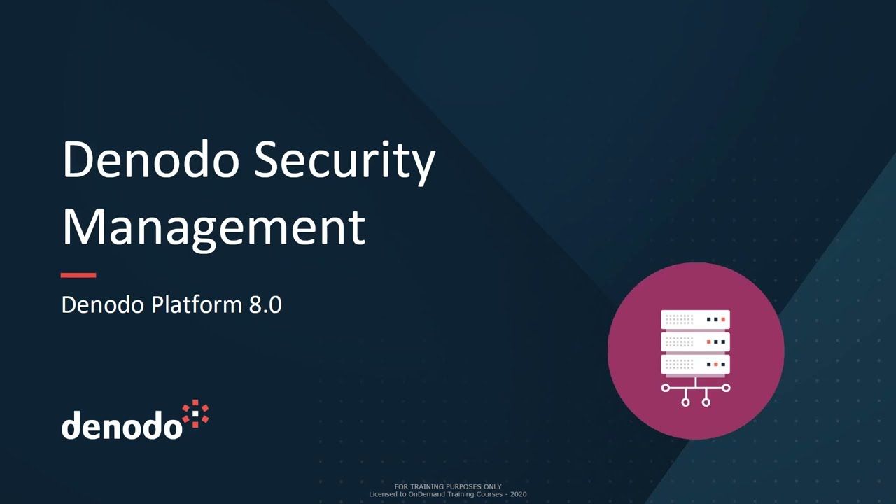Denodo Security Management Course Overview Youtube