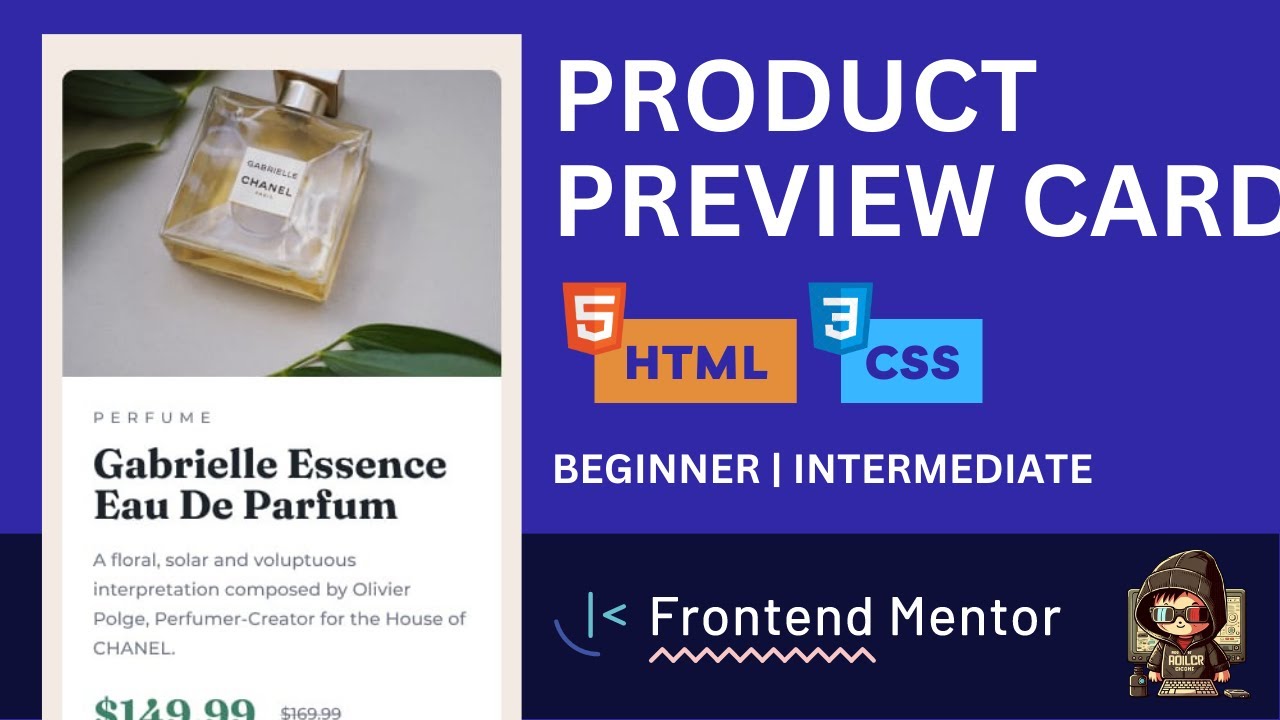Frontend Mentor Product Preview Card Component Html Css Youtube