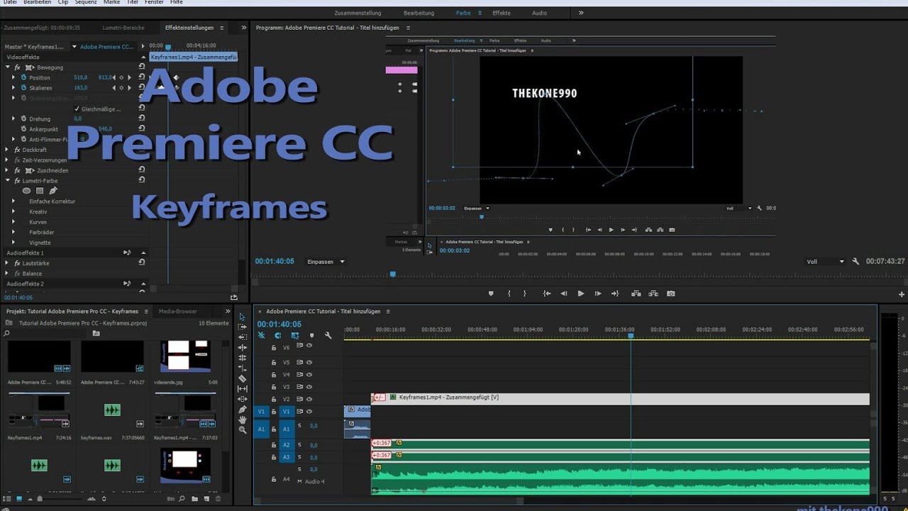Adobe Premiere Pro Cc Tutorial Mit Keyframes Arbeiten Youtube