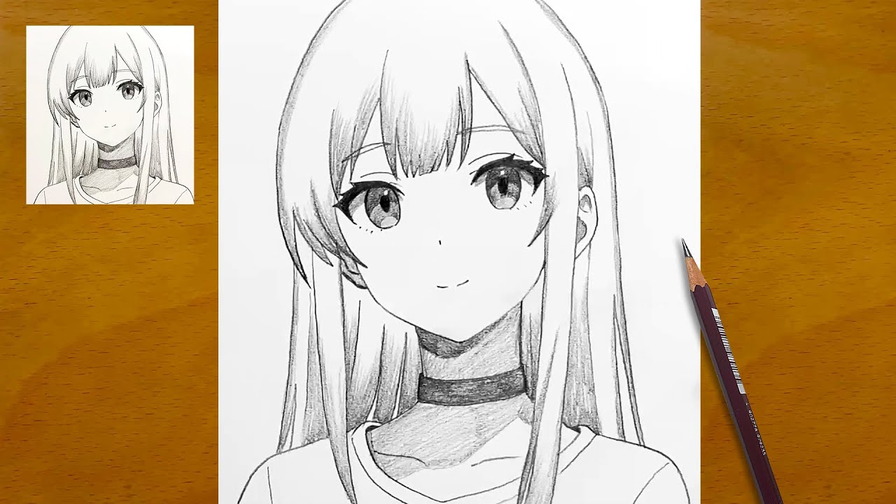 Anime Girl Pencil Sketch How To Draw A Cute Anime Girl Step By Step