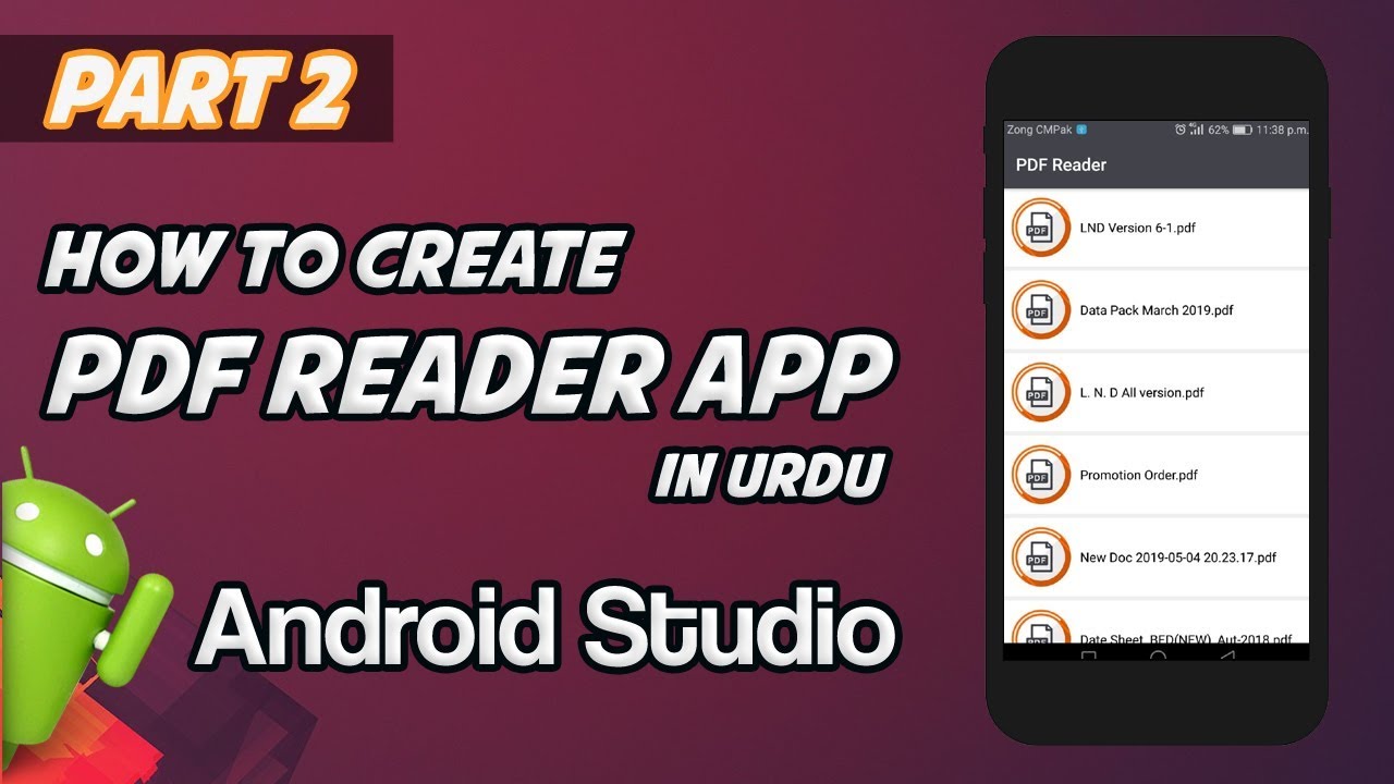 Android Studio Tutorial How To Create Pdf Reader App Part 2 Youtube