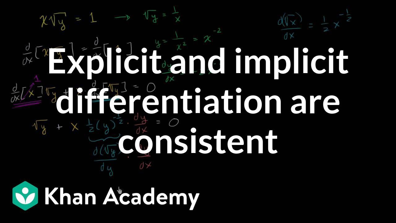 Difference Between Implicit And Explicit Differentiation