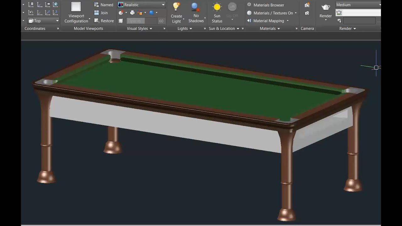 Autocad Tutorial Project Pool Table Youtube