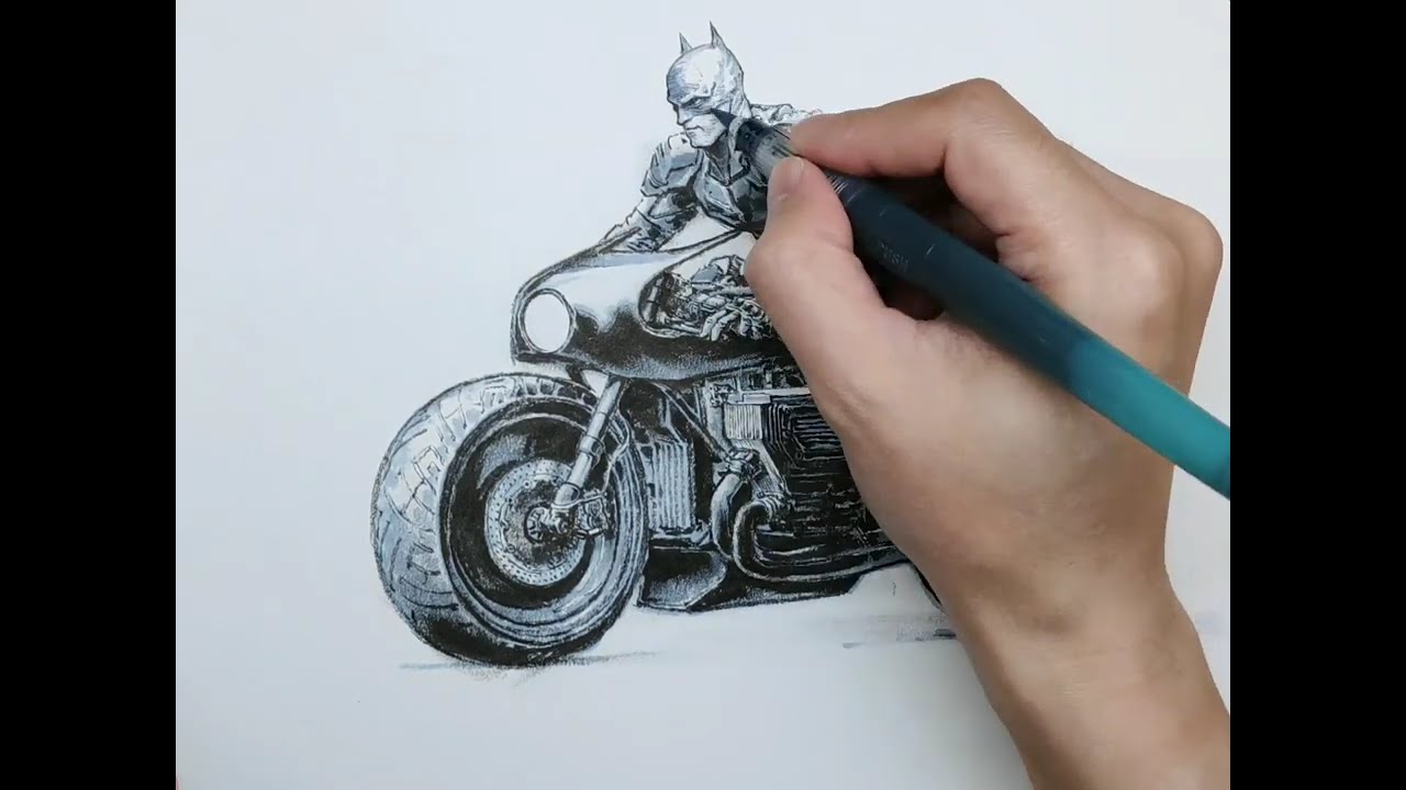 Drawing The Batman Batpod Youtube