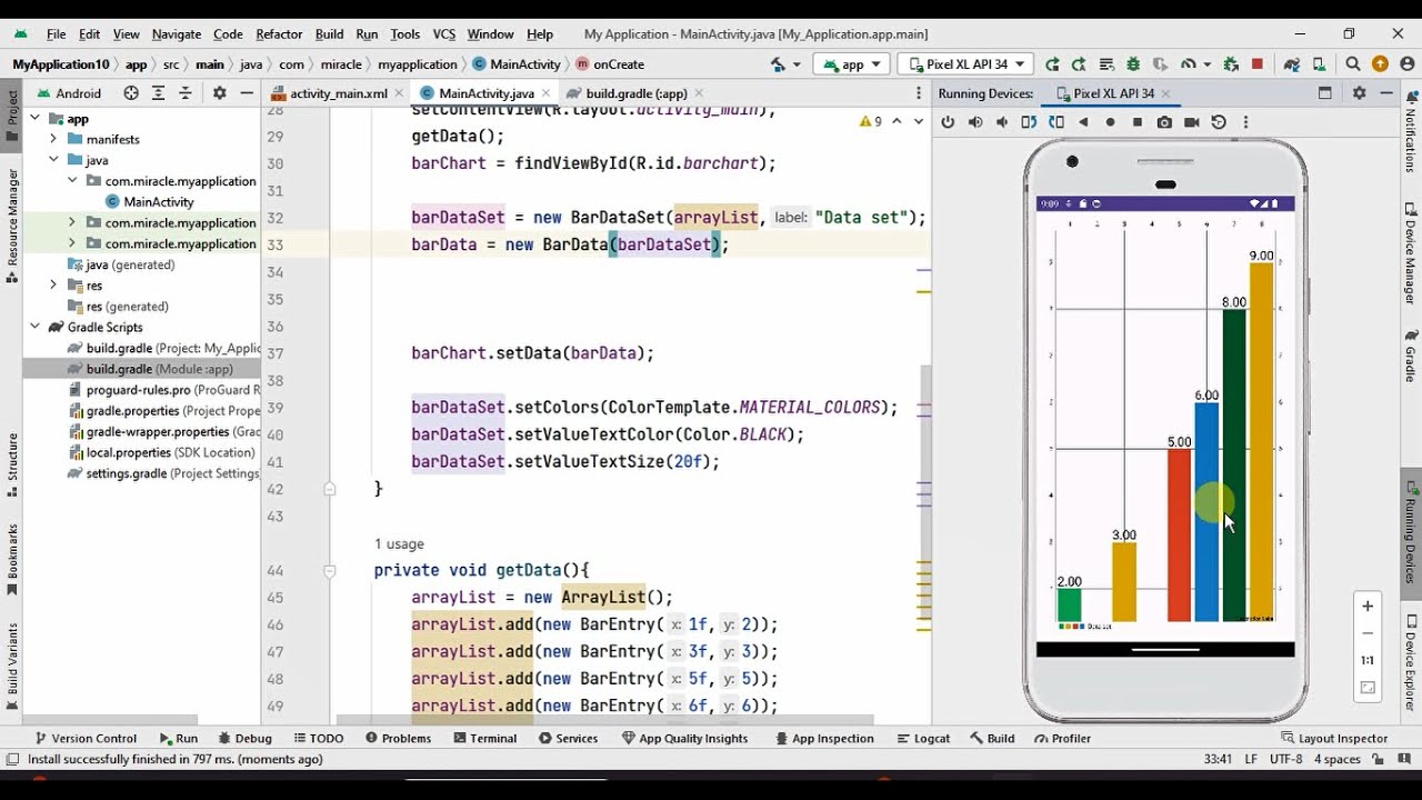 Add Graphscharts In Android Studio With Java Youtube