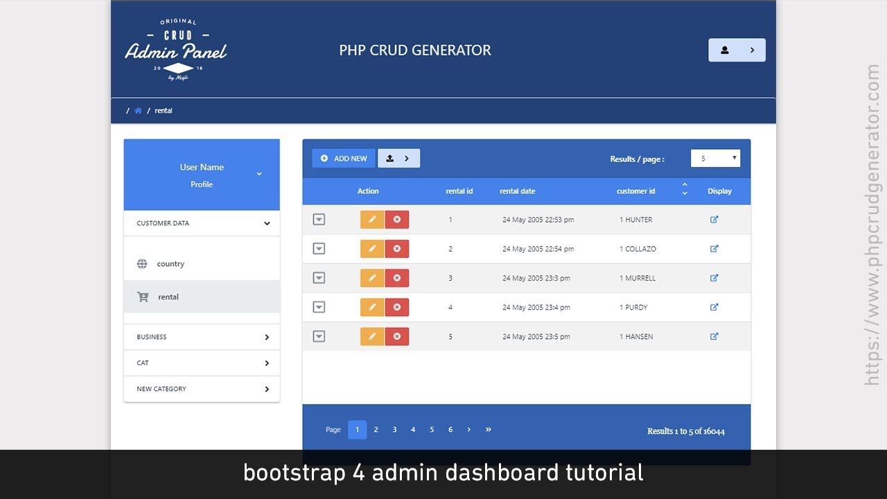 Php Crud Tutorial Bootstrap 4 Admin Panel Authentication Module