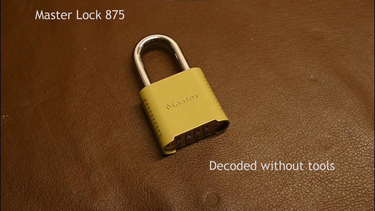 Master Lock 875 Decoded Without Tools Youtube