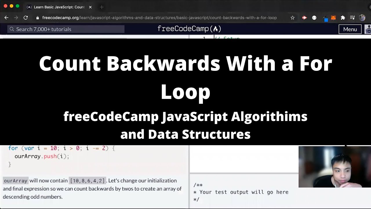 Count Backwards With A For Loop Basic Javascript Freecodecamp