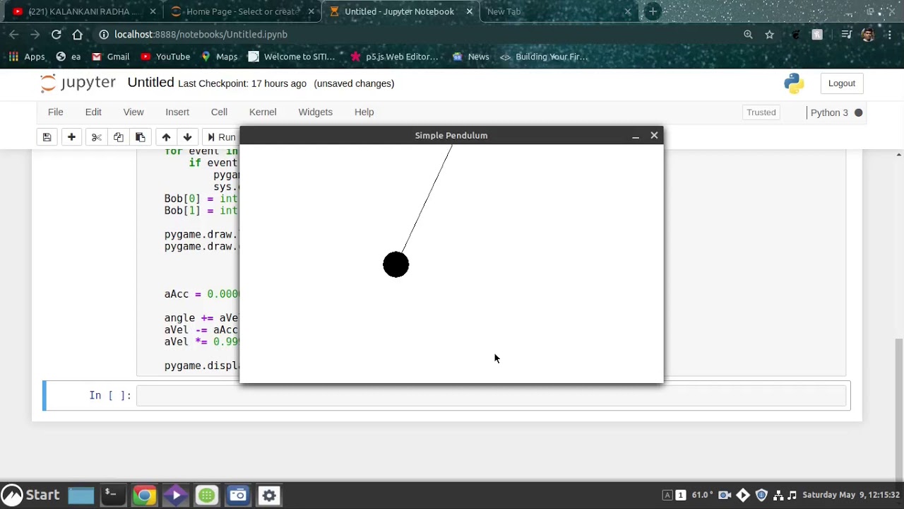 Simple Pendulum In Python Youtube