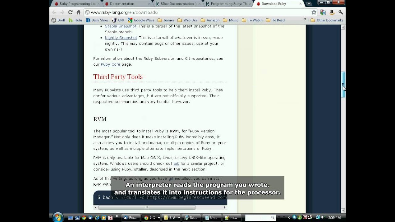 Learn To Program Using Ruby Part 1 Getting Started Youtube