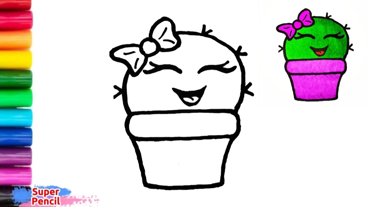 рџњµ How To Draw A Cute Cactus Easy Drawings For Kids And Toddlers Youtube