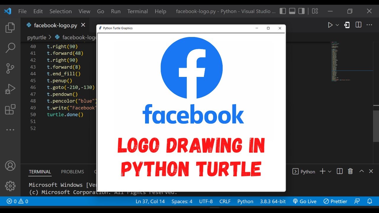 Facebook Logo Drawing Using Python Turtle Python Turtle Graphics