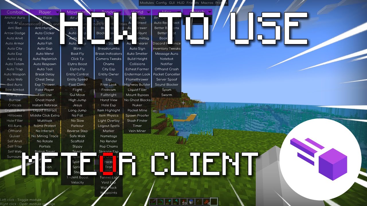 How To Use Meteor Client Full Breakdown Youtube
