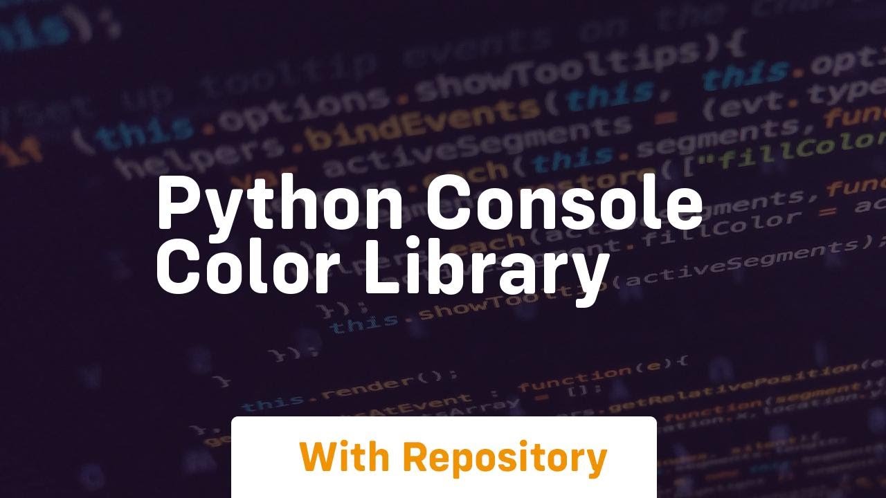 Python Console Color Library Youtube