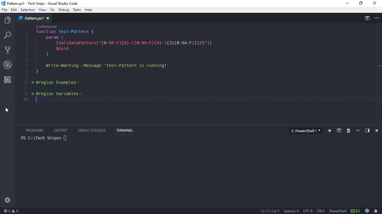 Using The Validatepattern Powershell Parameter Attribute Youtube
