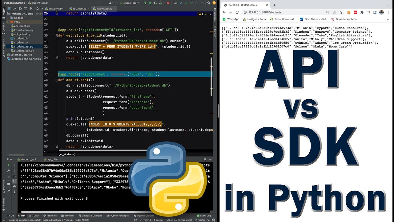Sdk Vs Api In Python Example Youtube