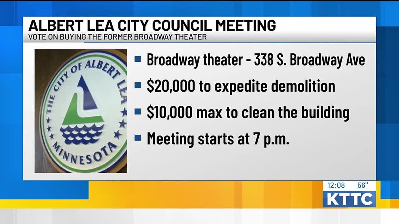 Albert Lea City Council Meeting About Former Broadway Theater Youtube