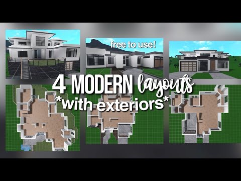 4 Modern House Layouts Roblox Bloxburg Youtube