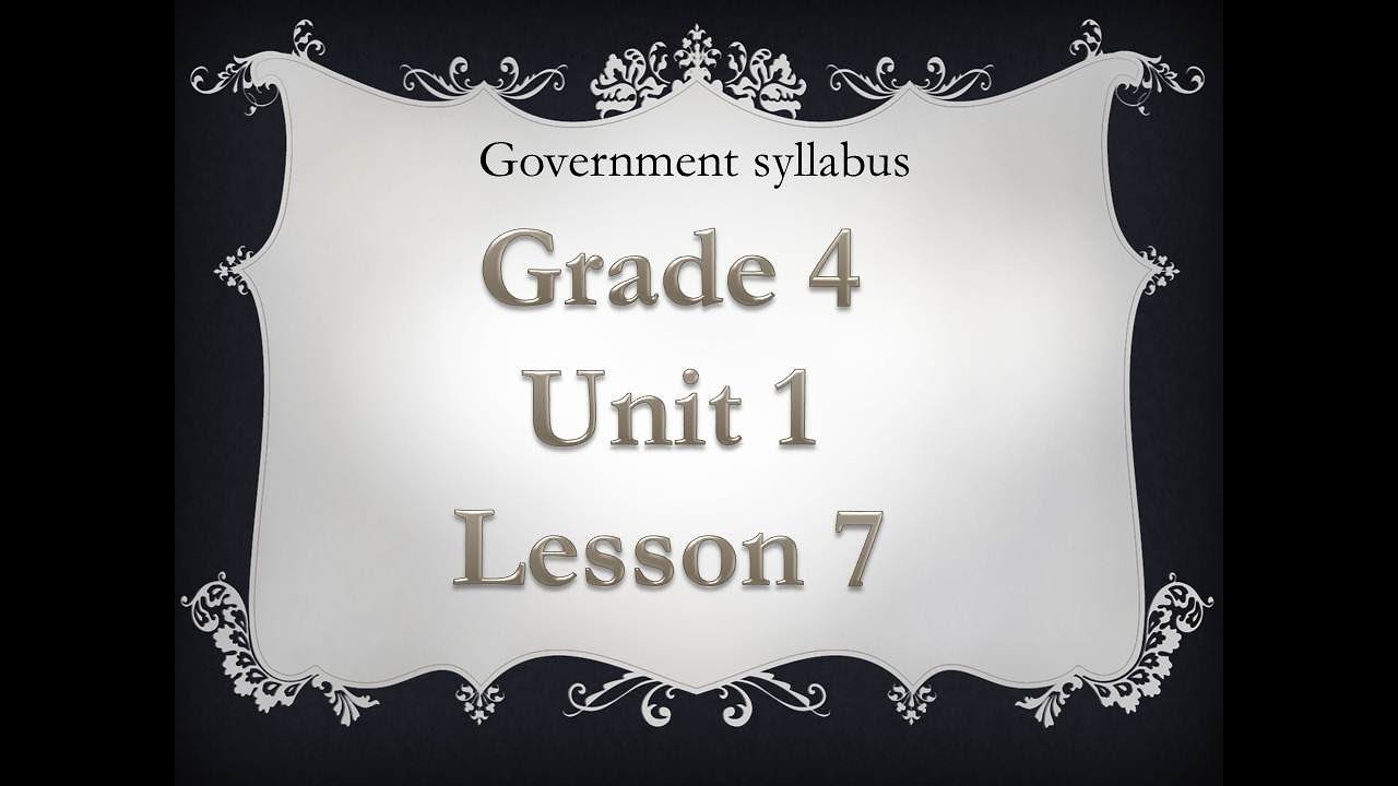 Grade 4 Unit 1 Lesson 7 Youtube