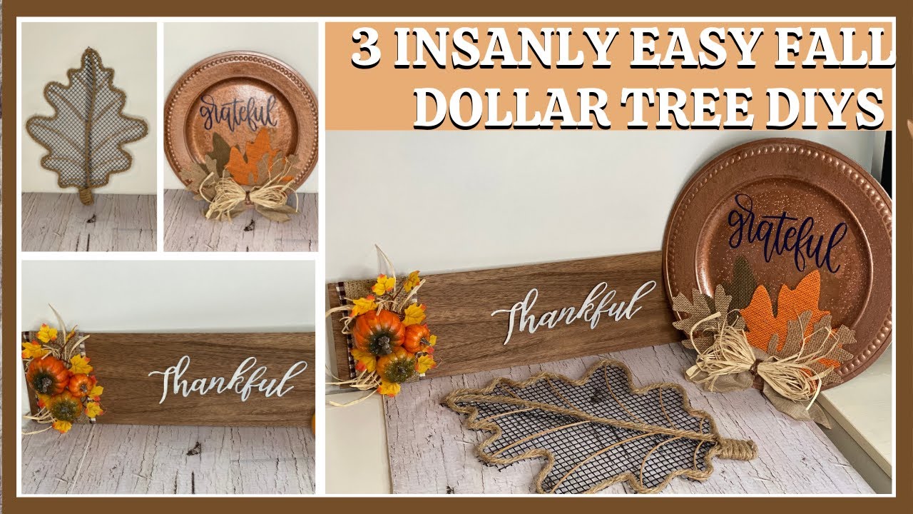 3 Insanely Easy Fall Dollar Tree Diys High End Fall Decor 2021 Youtube