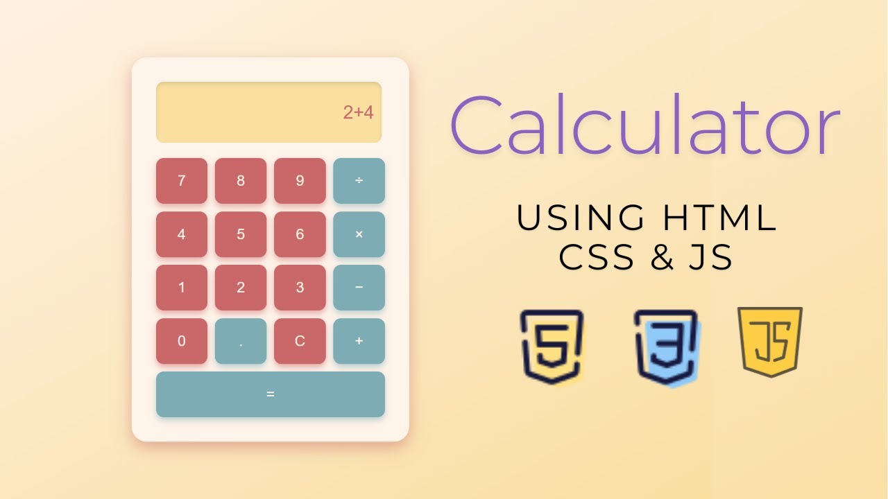 Build A Calculator Using Html Css Javascript Full Coding Tutorial