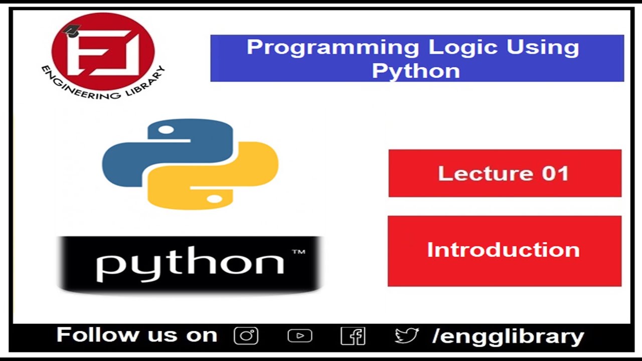 Lec 1 Introduction Programming Logic Using Python Youtube