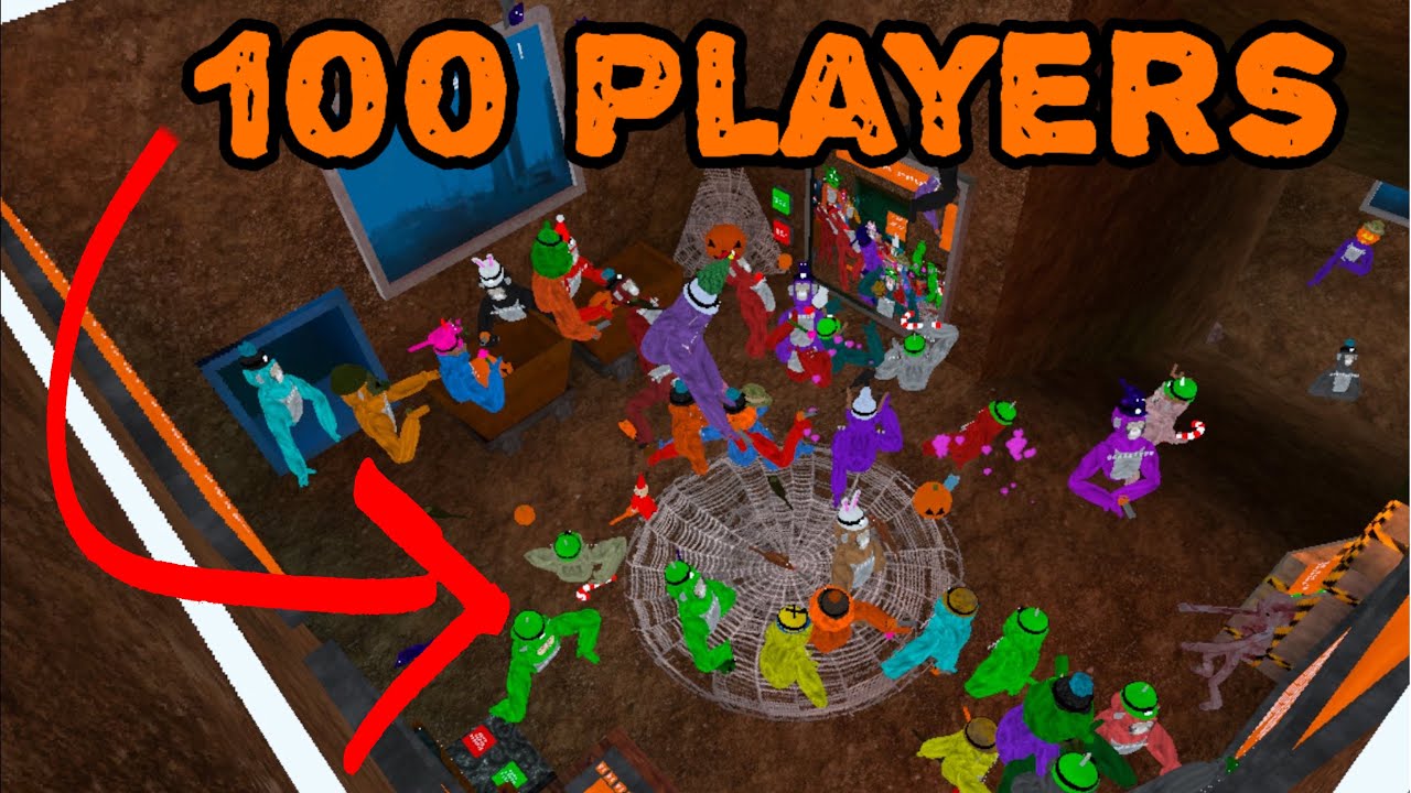 100 Players In One Big Scary Lobby Youtube
