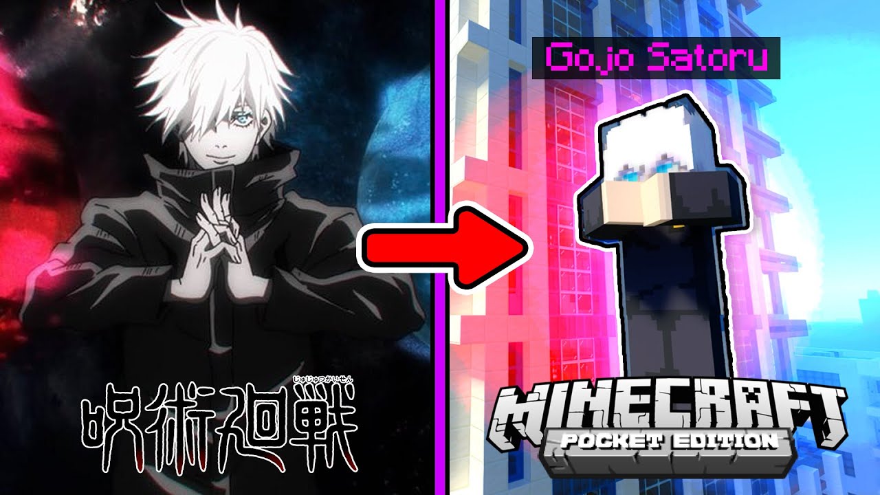 Transforming Into Gojo Satoru From Jujutsu Kaisen In Minecraft Bedrock