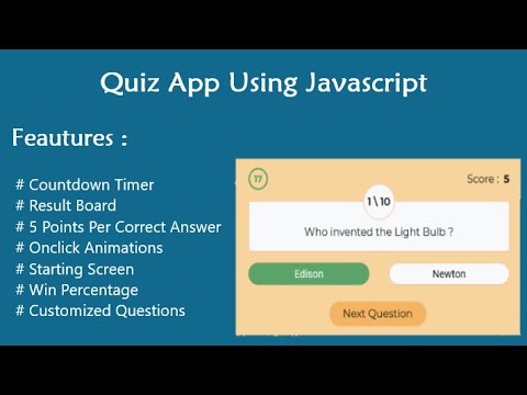 Javascript Quiz App With Source Code Youtube