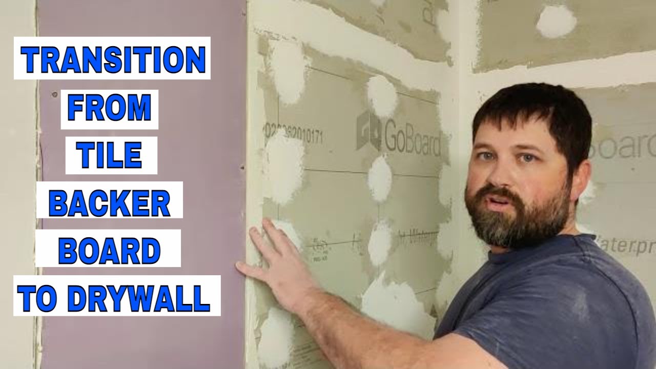 Transition From Tile Backer Board To Drywall Youtube