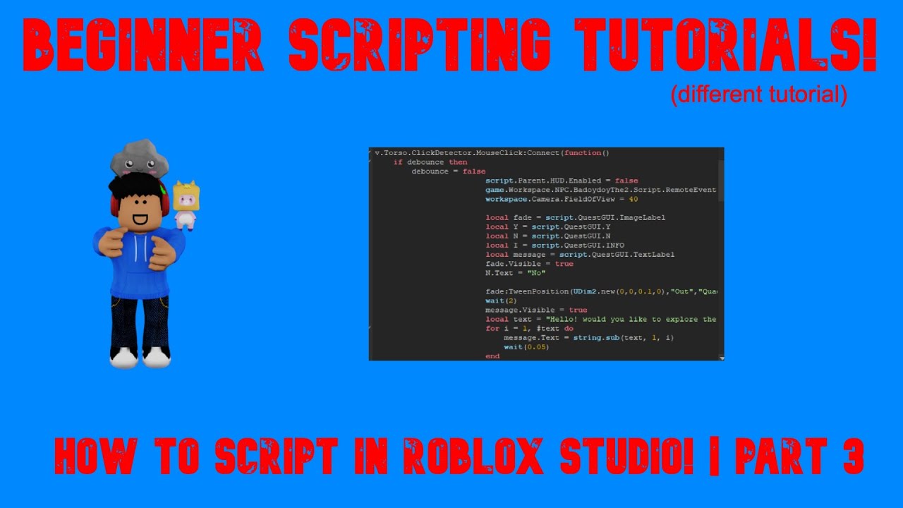 How To Script In Roblox Studio Part 3 Youtube