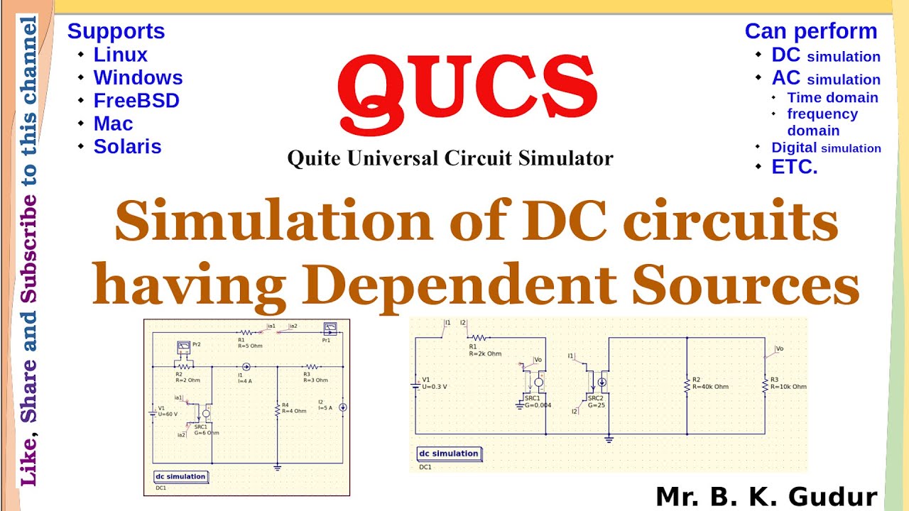 Simulation Of Dc Circuits Having Dependent Sources Using Qucs Youtube