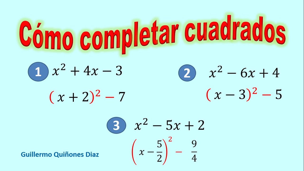 Como Completar Cuadrados Fácilmente Trinomio Cuadrado Perfecto 3
