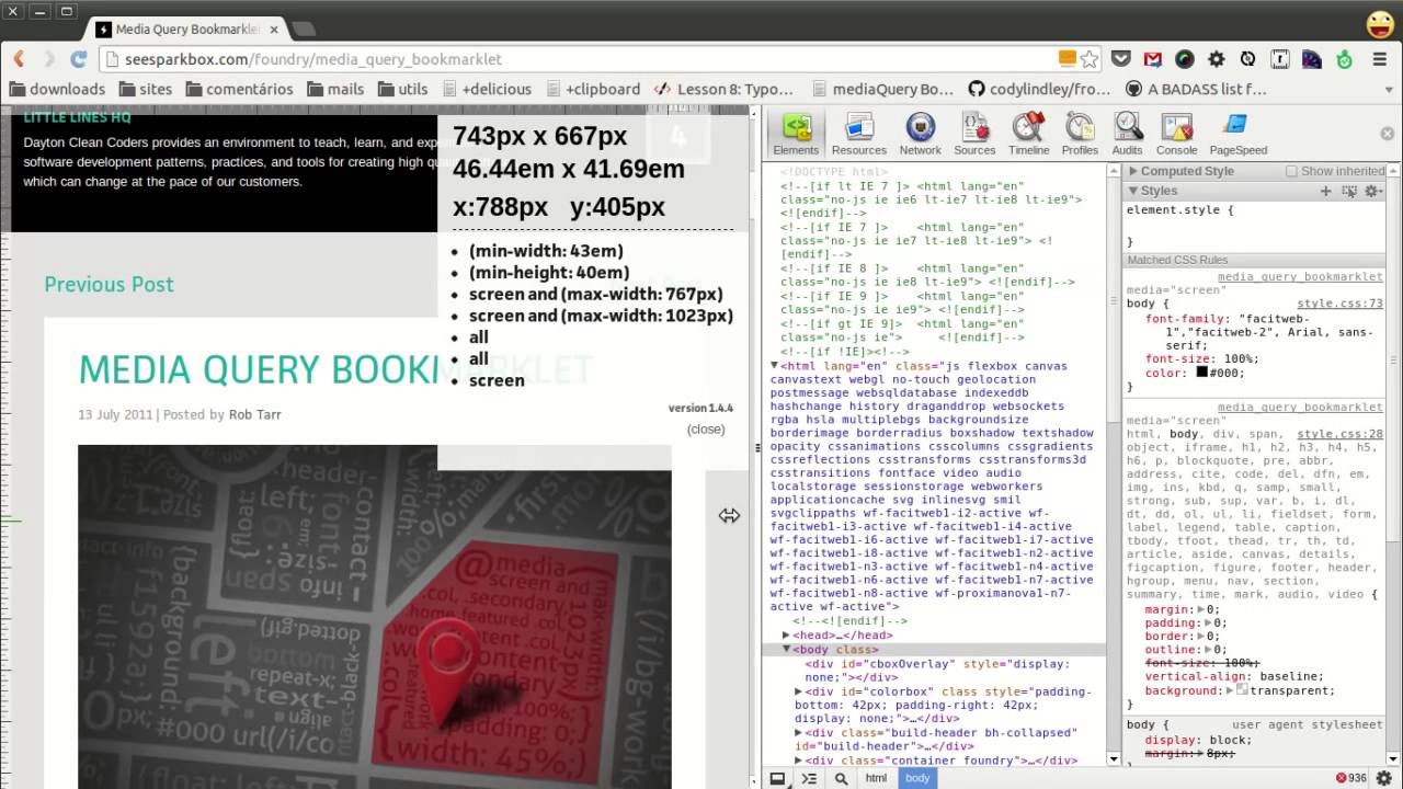 Media Query Bookmarklet Youtube