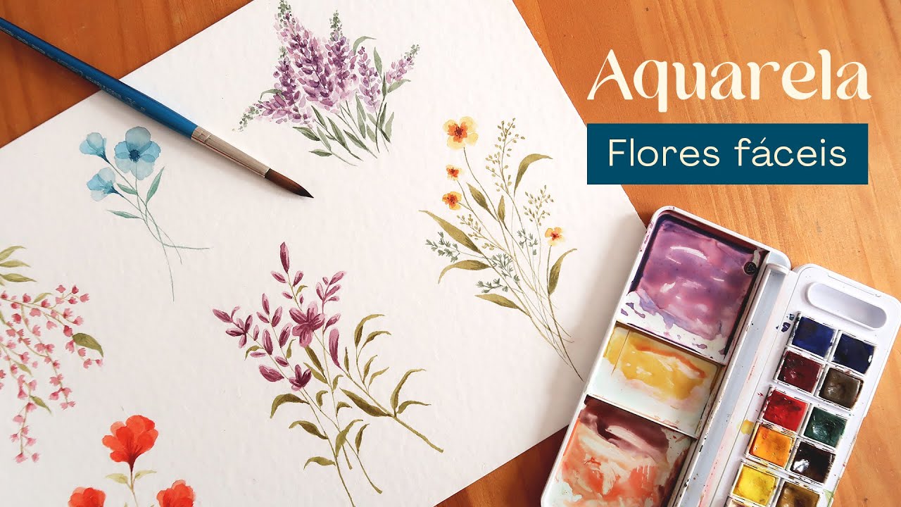 Aquarela Flores Fáceis Para Praticar Youtube