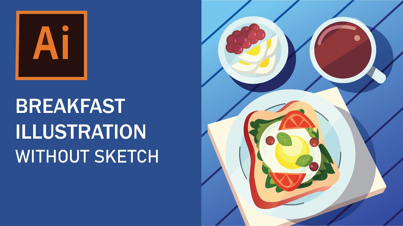 Breakfast Illustration On Adobe Illustrator Youtube