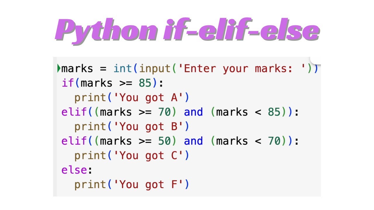 Python Lesson19 If Elif Else Youtube