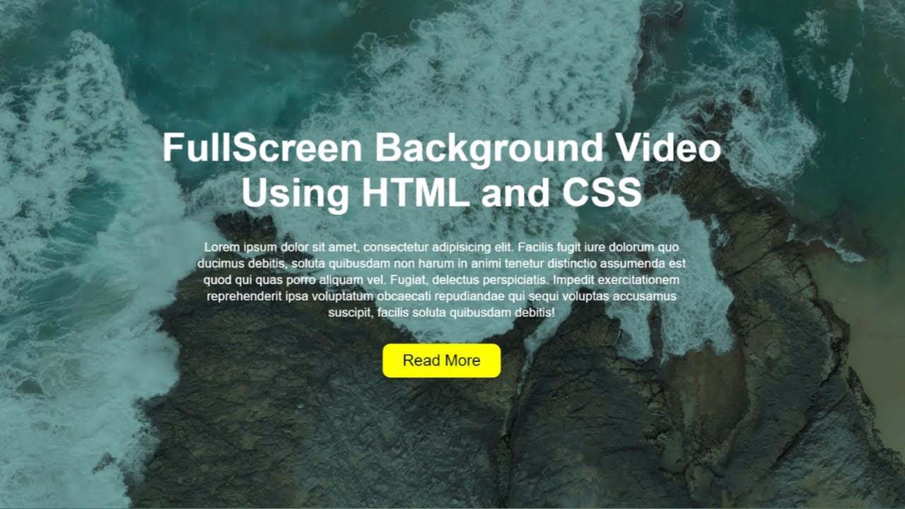 Full Screen Video Background Page Using Html And Css How To Add A