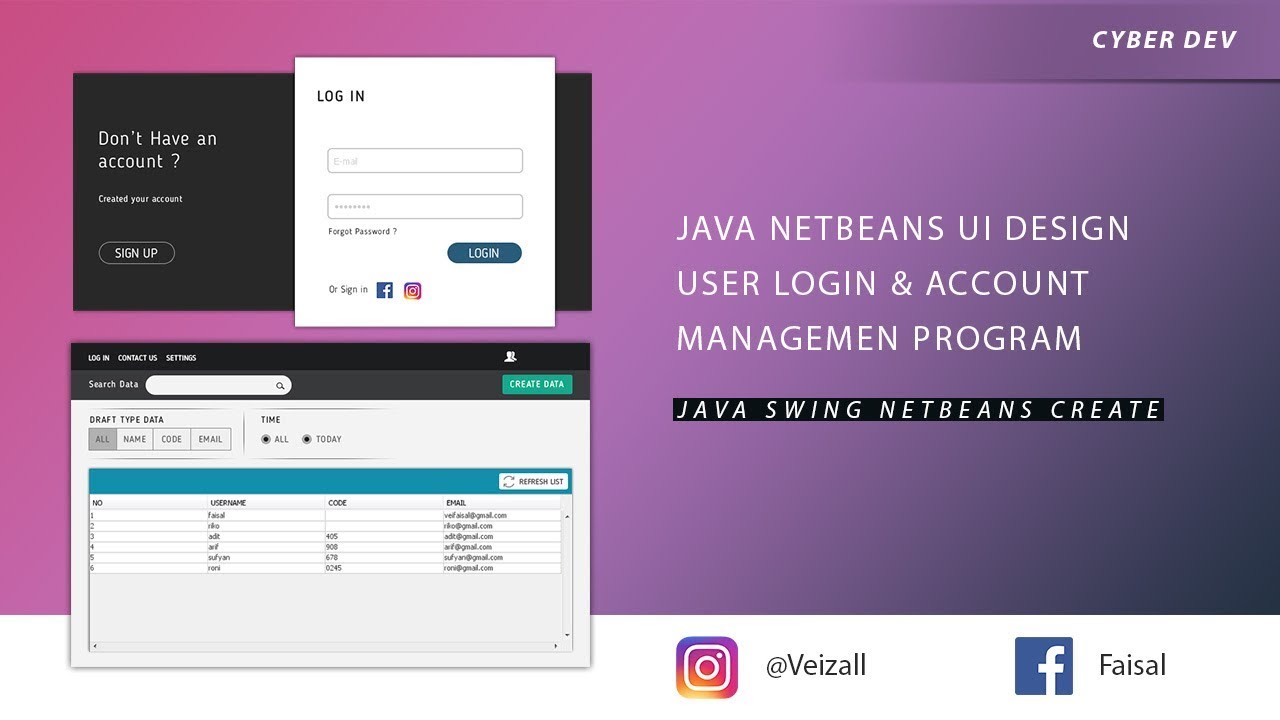 Java Netbeans Ui Design User Login Account Managemen Program Youtube