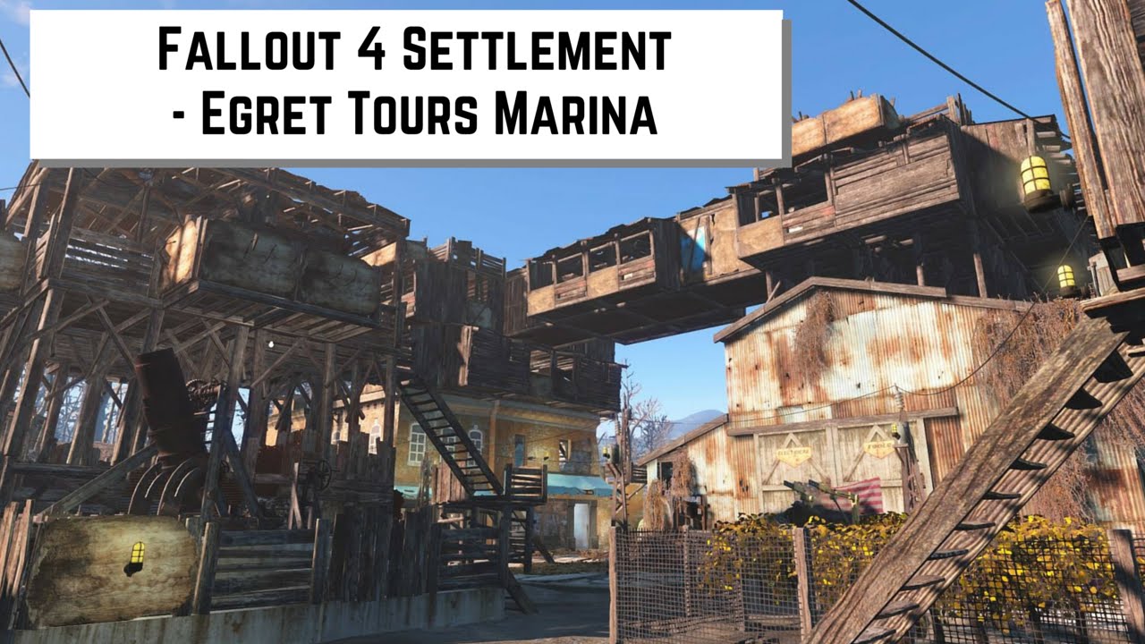Fallout 4 Settlement Egret Tours Marina Youtube