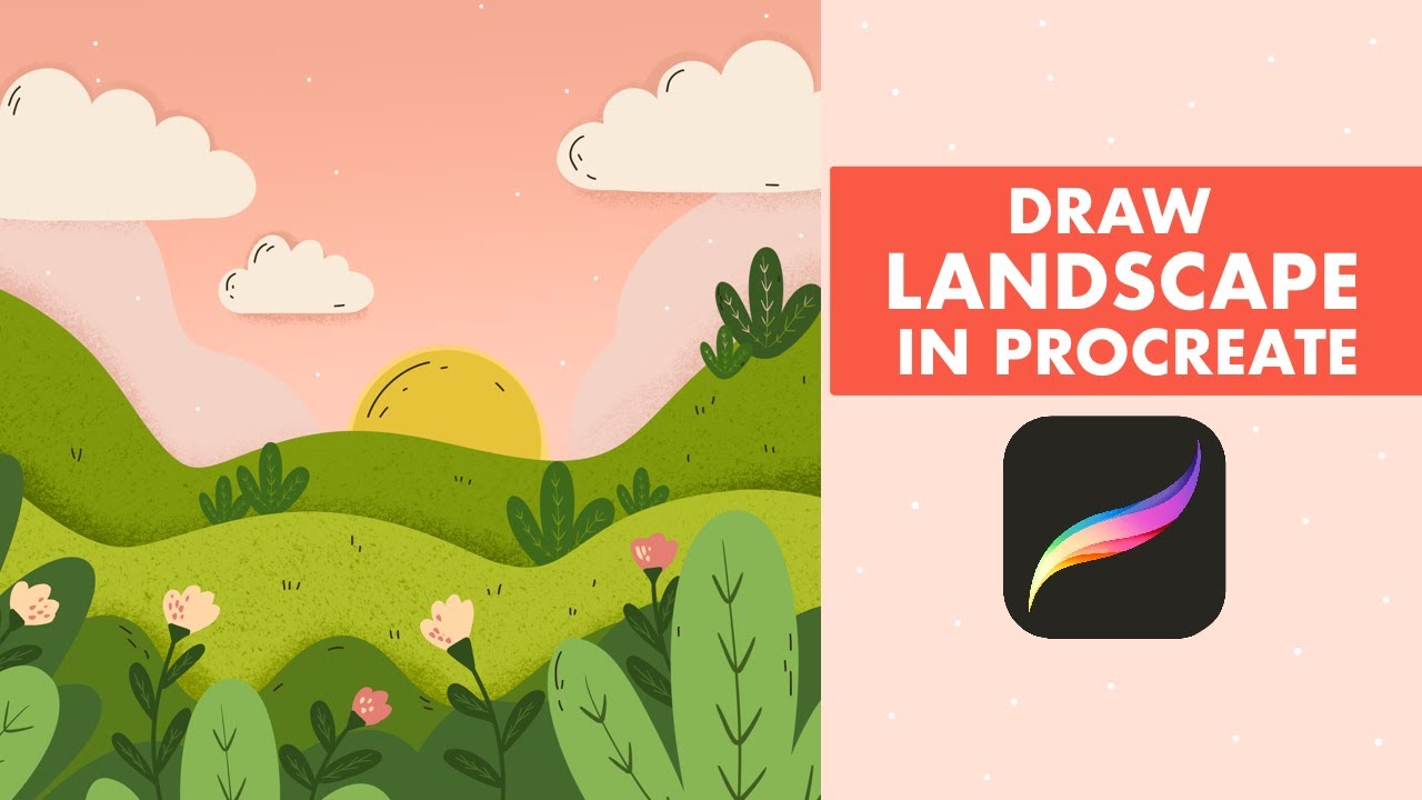 Cute Landscape Anyone Can Draw Easy Step By Step Procreate Tutorial