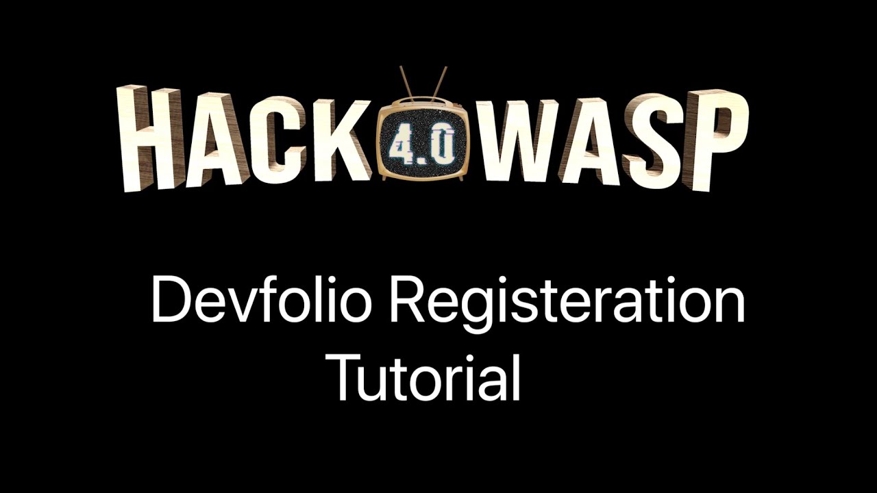 Hackowasp 4 0 Devfolio Registration Tutorial Youtube