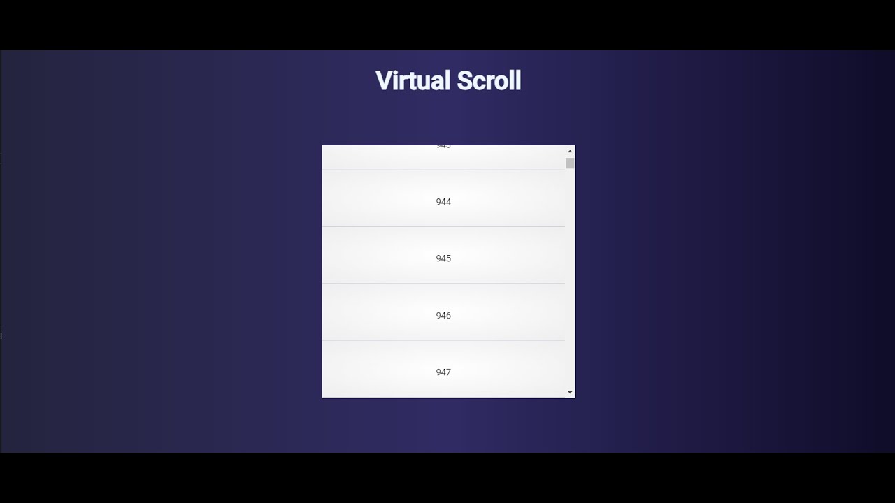 Virtual Scroll Demo On Stackblitz Youtube
