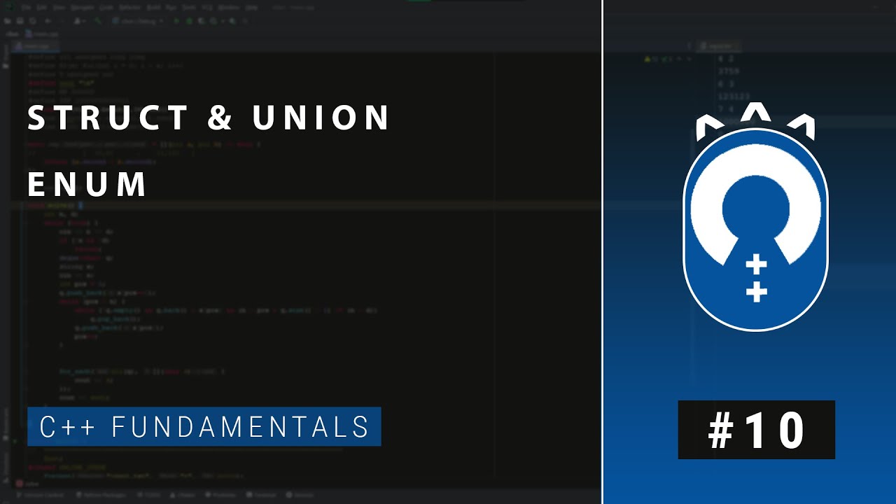 C Fundamentals 10 Struct Union Enum Youtube