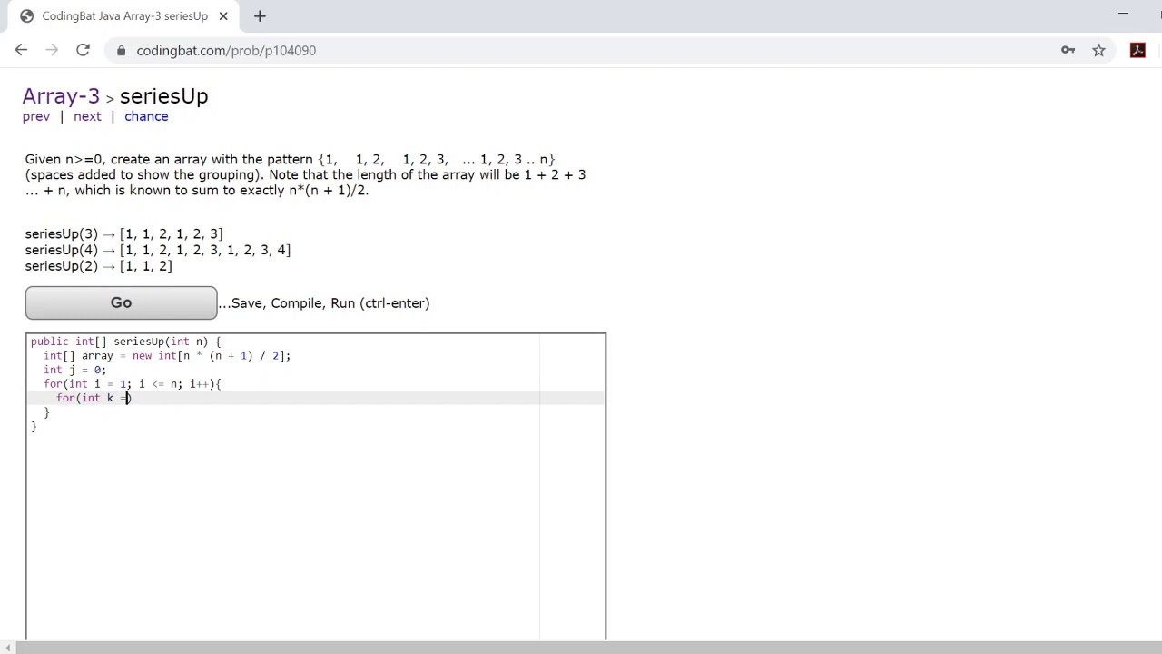 Array 3 Seriesup Java Tutorial Codingbat Youtube