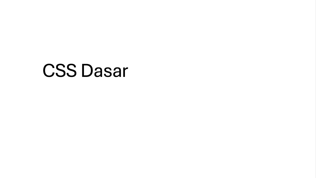 Css Dasar Youtube
