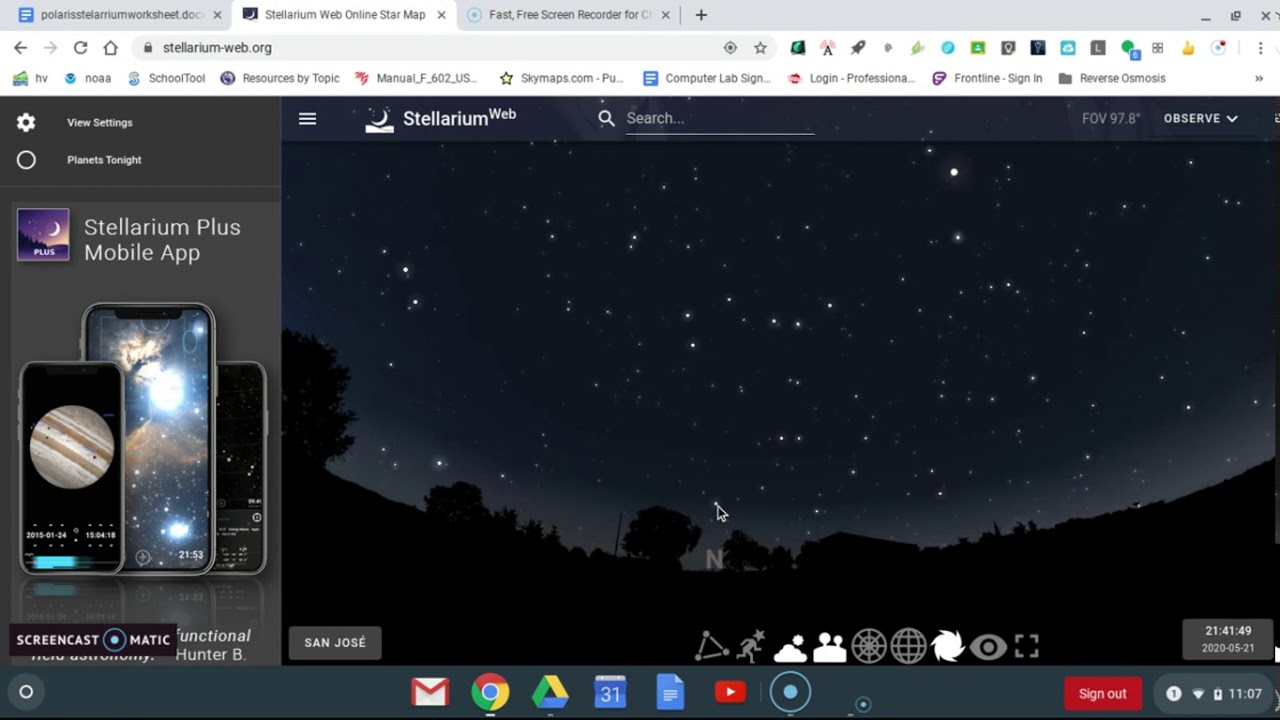 Stellarium Exercise 1 Part 1 Youtube