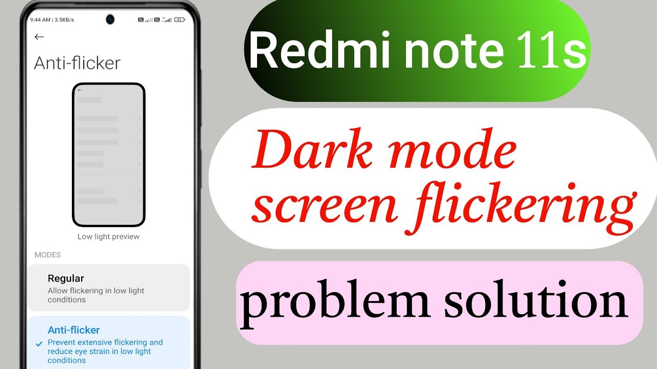 Redmi Note 11s Dark Mode Screen Flickering Problem Solution Redmi